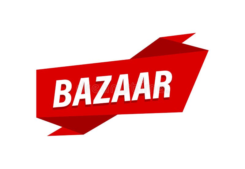 Bazaar Written, Red Flat Banner Bazaar Stock Vector - Illustration of ...