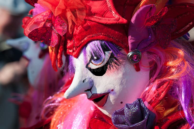 Bazel Carnaval, Klassieke Oude Dame Mask Stock Afbeelding - Image of ...