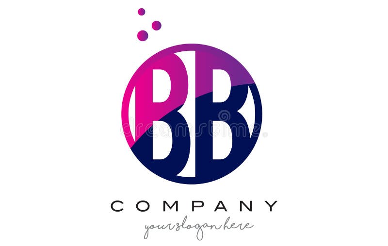 BB B B Circle Letter Logo Design with Purple Dots Bubbles Stock Vector ...