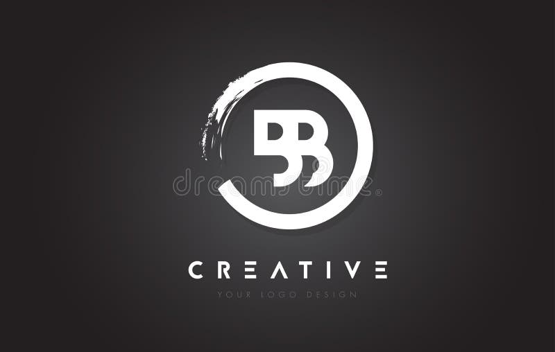 BB Circular Letter Logo with Circle Brush Design and Black Background ...