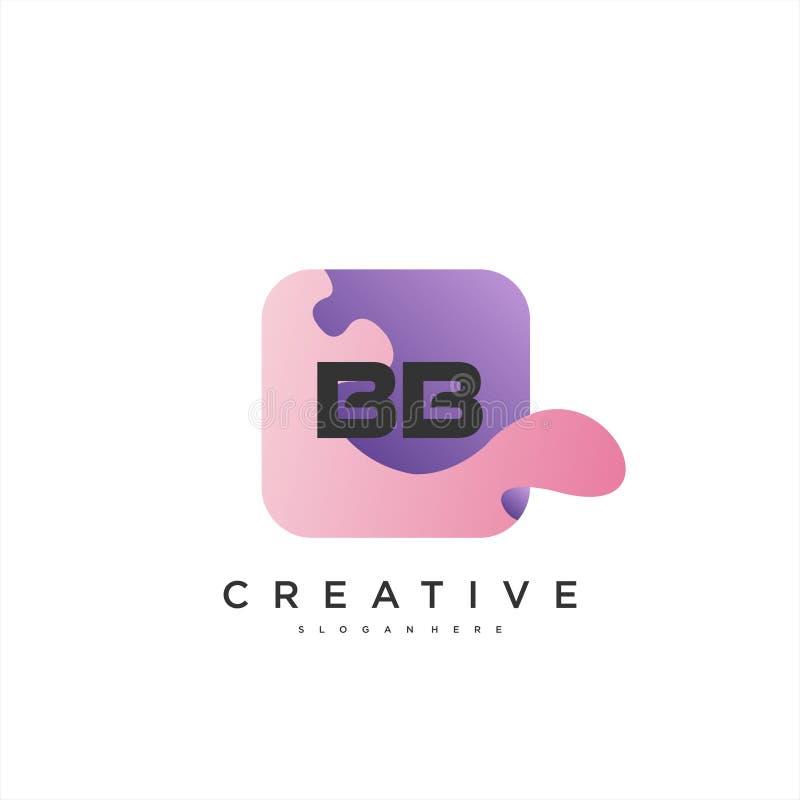 BB Initial Letter Logo Icon Design Template Elements with Wave Colorful ...