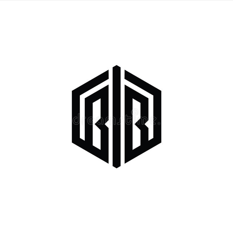 BB Letter Logo Monogram Hexagon Shape with Connect Outline Design ...