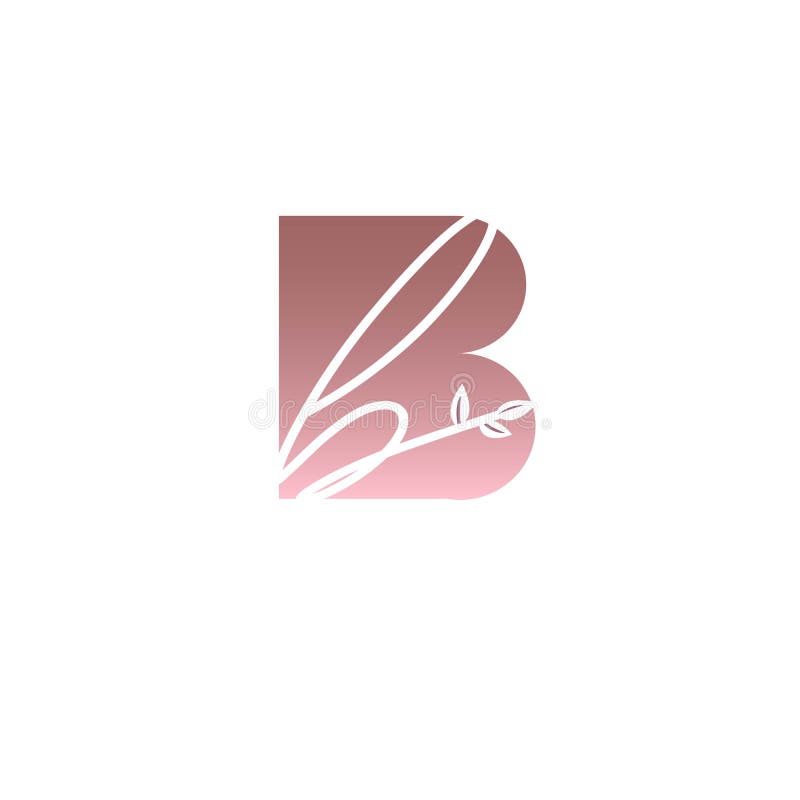 Bb Icon Pink Feminine Literal Logo Isolated Letter Symbol Modern Design ...