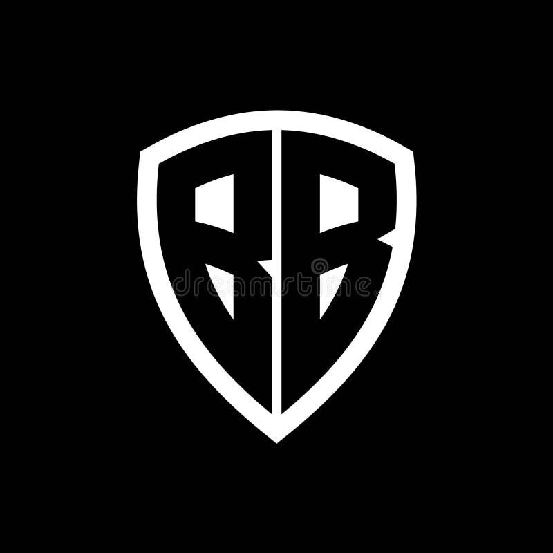 BB Monogram Logo with Bold Letters Shield Shape with Black and White ...