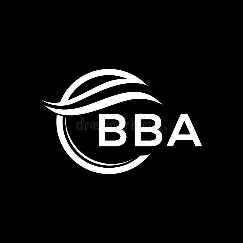 BBA Letter Logo Design on Black Background. BBA Creative Circle Letter ...