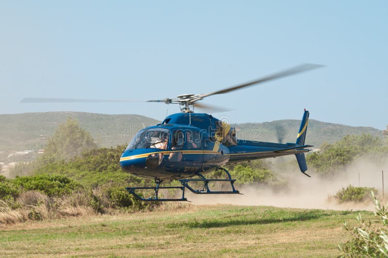 BBC Film Crew Landing in Helicopter, Greece Editorial Stock Image ...