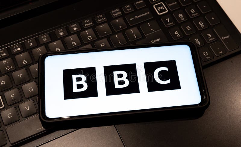 BBC Logo on Smartphone Screen , Background is a Keyboard , Sydney ...