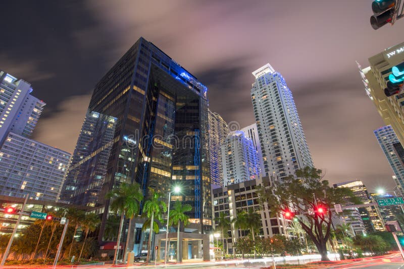 BBNT Bank Brickell Miami FL Editorial Stock Photo - Image of night ...