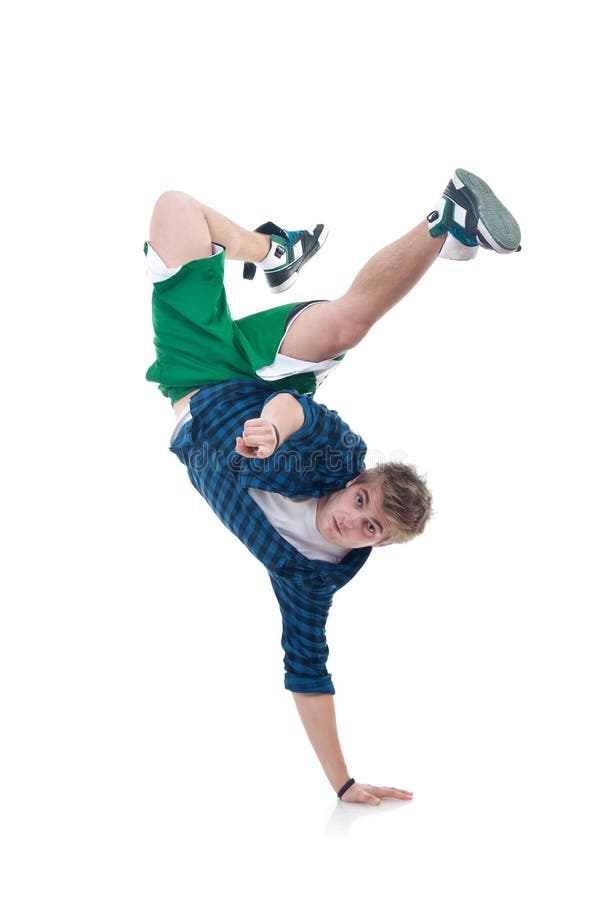 Bboy Standing on One Hand and Pointing Stock Photo - Image of hanging ...