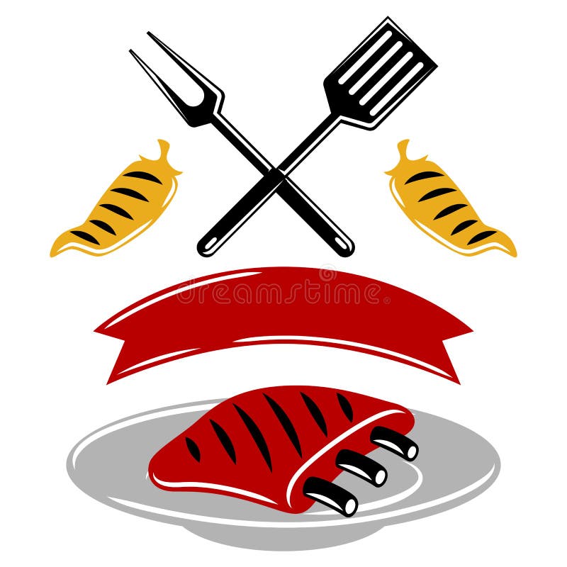 Bbq Background with Grill Objects and Icons. Stylized Kitchen and ...