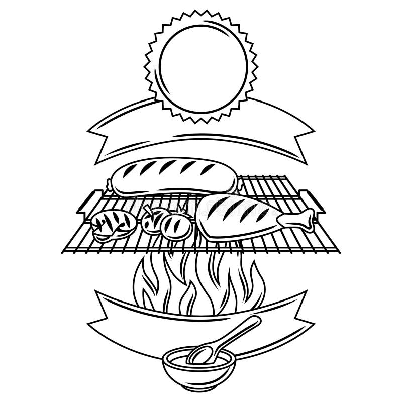 Bbq Fire Border Stock Illustrations – 175 Bbq Fire Border Stock ...