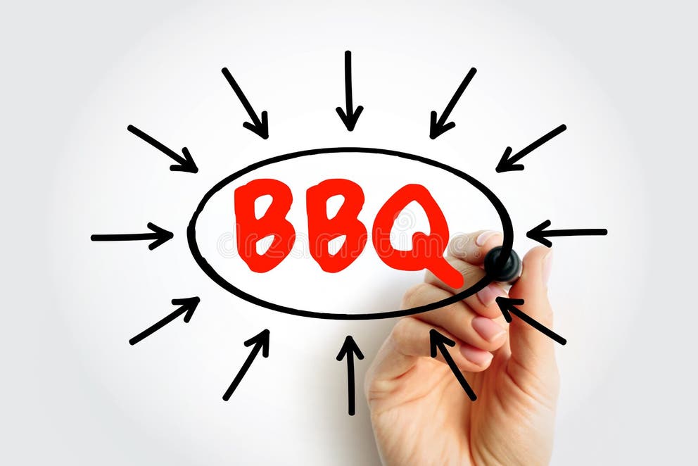 BBQ Barbecue Text with Arrows, Concept for Presentations and Reports ...