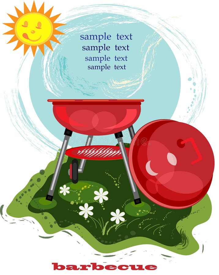 BBQ and Sun stock vector. Illustration of heat, design - 21827536