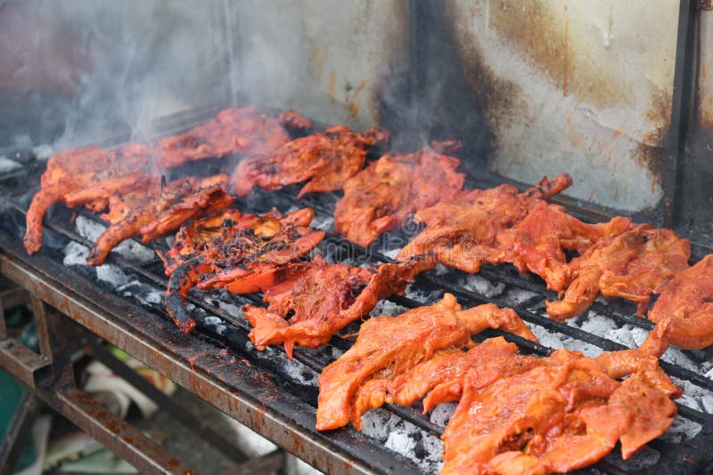 BBQ Chicken on Grill. stock photo. Image of grilled - 138140592