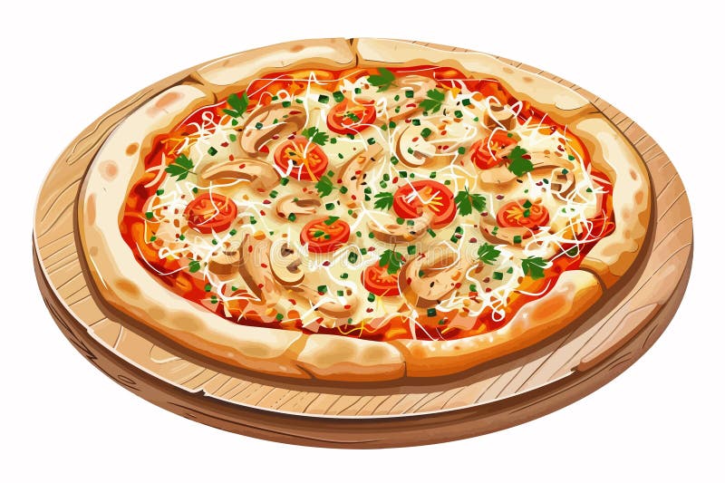 BBQ Chicken Pizza Bacon Isolated Stock Vector - Illustration of tasty ...