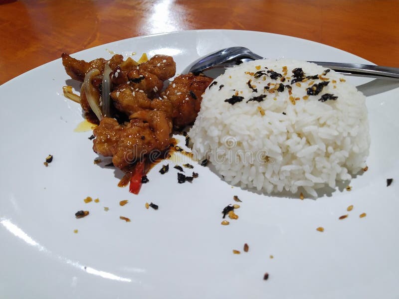 BBQ Chicken Rice stock image. Image of dish, display - 271257647