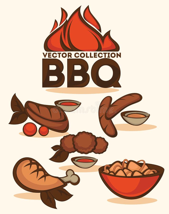 BBQ collection stock vector. Illustration of meat, emblems - 58183081
