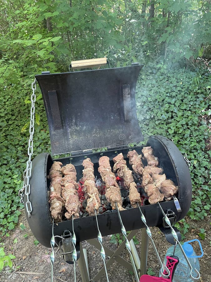 Barbecue Cooking Meat and Barbecue on the Grill for Food Stock Photo ...