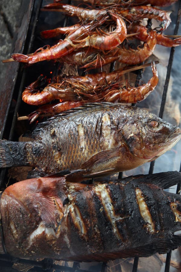 Fish barbecue stock image. Image of restaurant, outdoor - 9381937