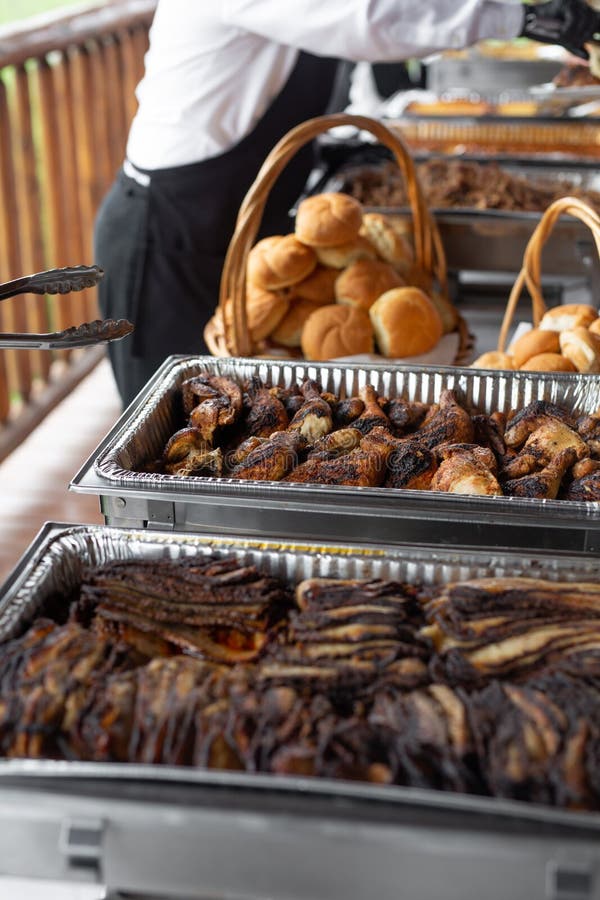 BBQ Dinner Buffet with Rolls Stock Image - Image of buffet, toppings ...
