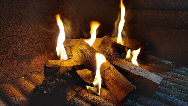 BBQ Fire Starting with Small Wood Parts Stock Image - Image of starting ...