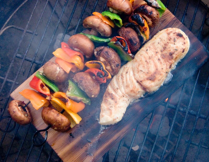 BBQ Fish Overhead View stock photo. Image of plank, cook - 2921534