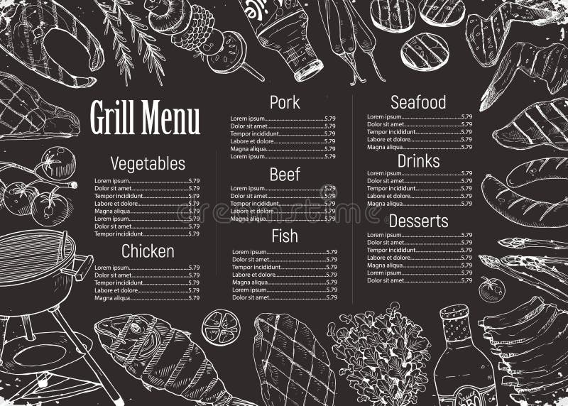 Bbq and grill banner stock vector. Illustration of composition - 144379700