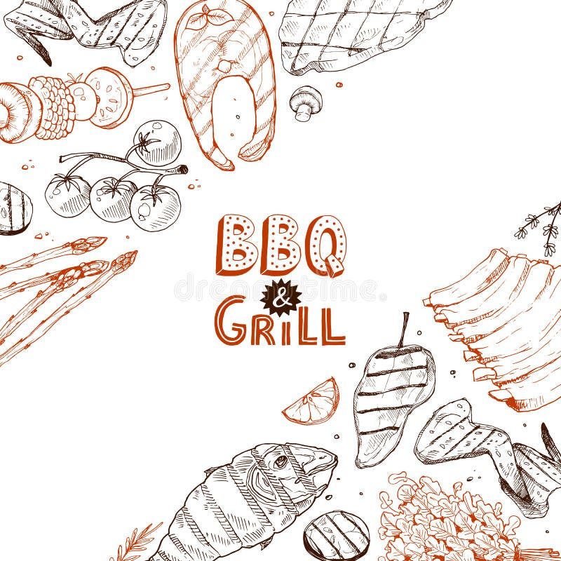 Bbq and grill banner stock vector. Illustration of barbecue - 145684597