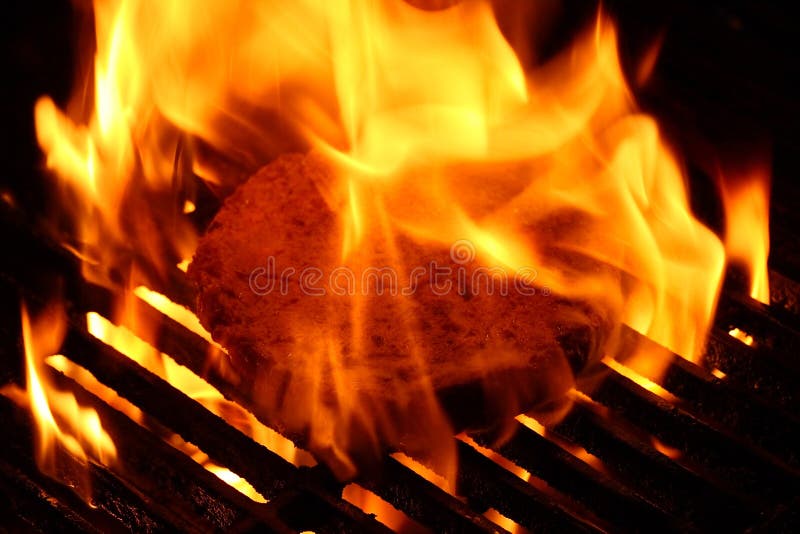 BBQ grill with fire stock photo. Image of flame, cheese - 6826392