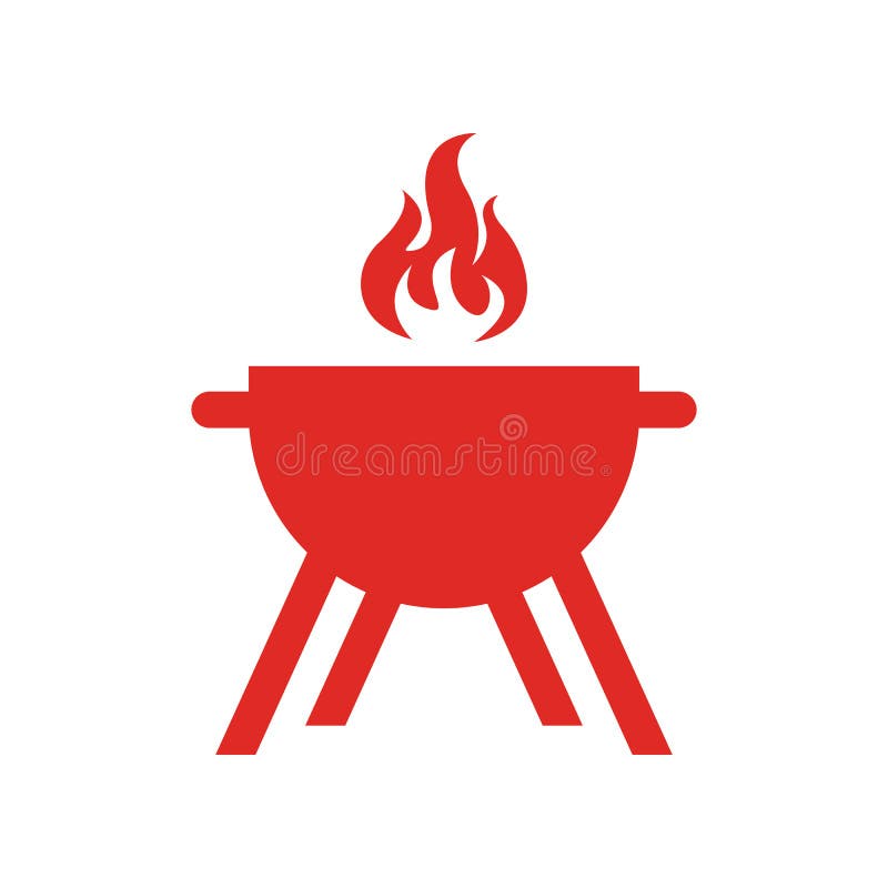 BBQ Grill Simple and Symbol Icon with Smoke or Steam Logo Stock Vector ...