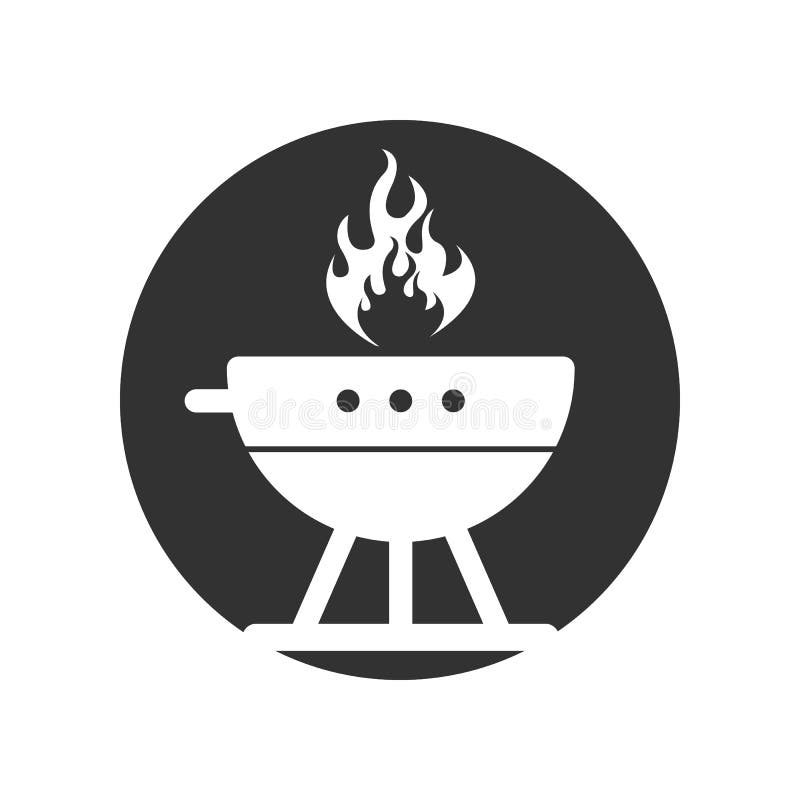 BBQ Grill Simple and Symbol Icon with Smoke or Steam Logo Stock Vector ...