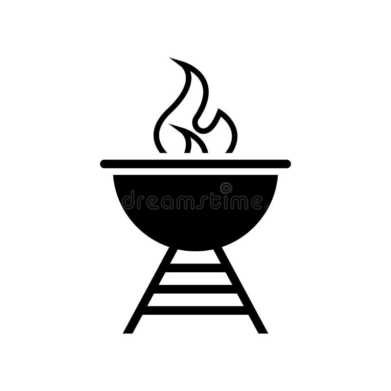 BBQ Grill Simple and Symbol Icon with Smoke or Steam Logo Stock Vector ...