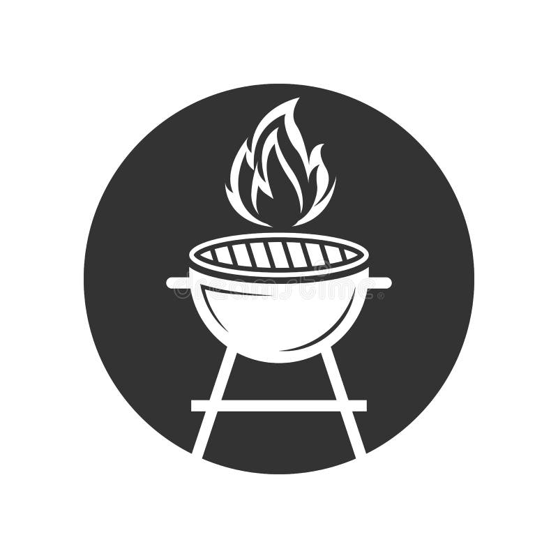 BBQ Grill Simple and Symbol Icon with Smoke or Steam Logo Stock Vector ...