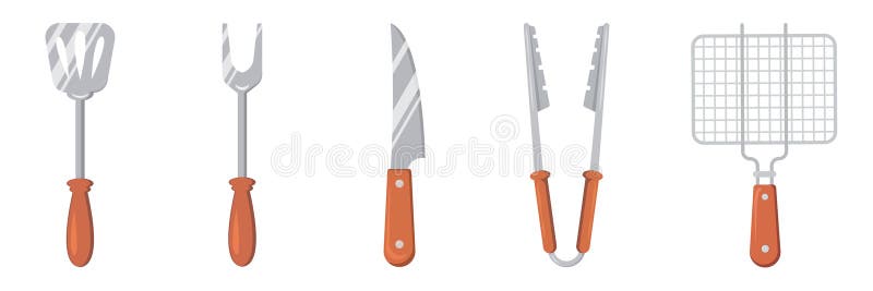 BBQ and Grill Tools. Vector Illustration Stock Vector - Illustration of ...