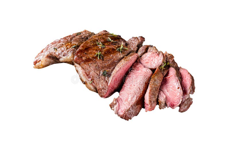 BBQ Grilled Mutton Fillet Chop Steaks, Sliced Lamb Meat. Isolated ...