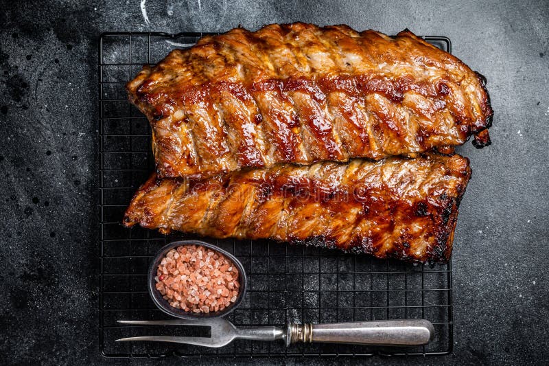 A rack of bbq pork ribs stock photo. Image of back, meal - 24050622