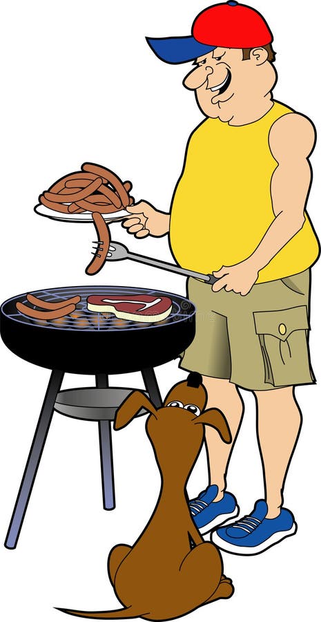 Hot Dog Cartoon Tailgating with Beer and BBQ Cartoon Character Stock ...