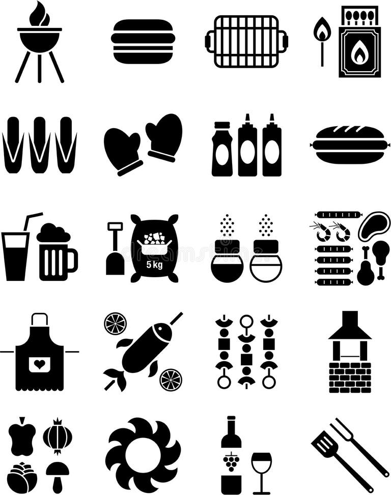 Bbq Icons Stock Illustrations – 12,190 Bbq Icons Stock Illustrations ...