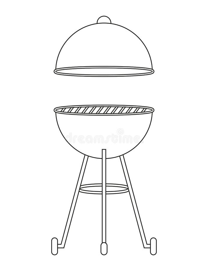 Barbecue. Set Of Outline Vector Icons. Includes Such As BBQ, Grill ...