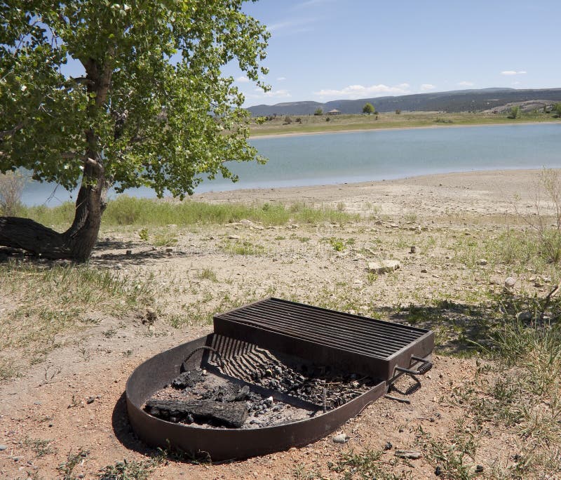 BBQ by lake stock image. Image of outside, barbeque, grill - 25959763