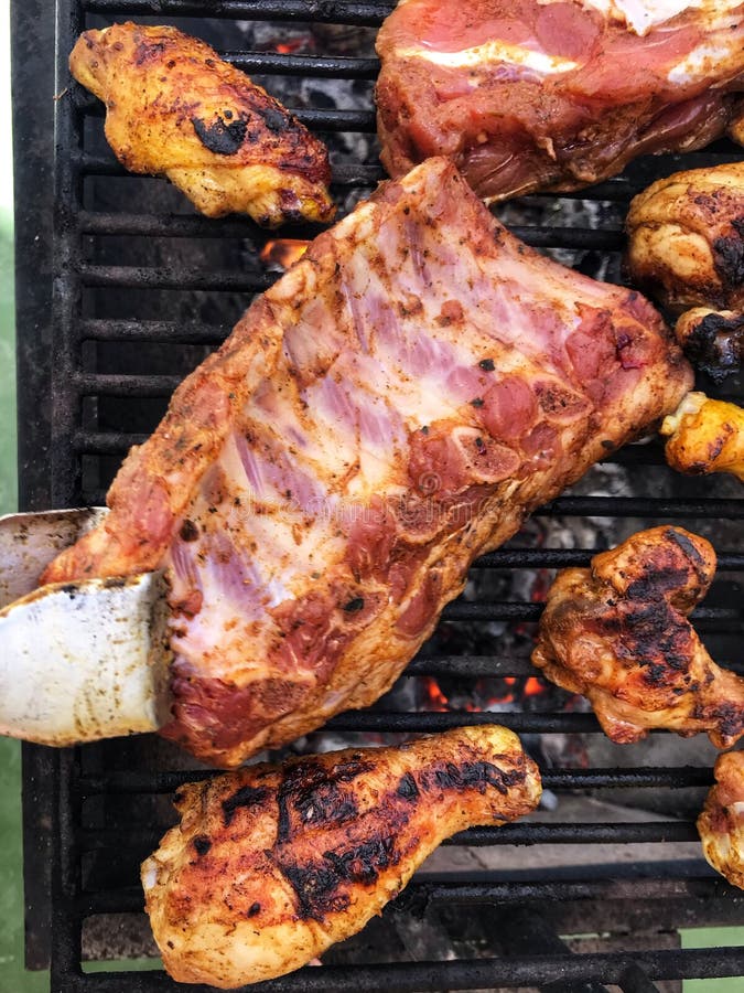 BBQ meat chicken grilled stock photo. Image of sauce - 184010610