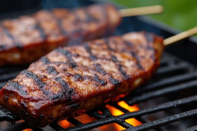 BBQ Meat Thermometer Feature Stock Illustration - Illustration of ...