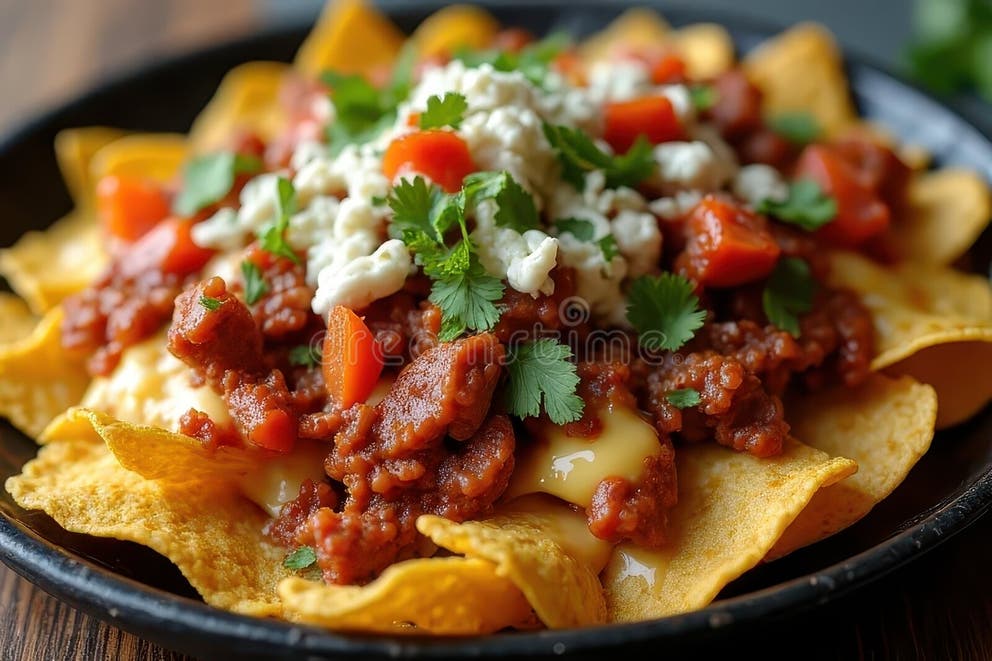 BBQ Nacho Display stock illustration. Illustration of mouthwatering ...