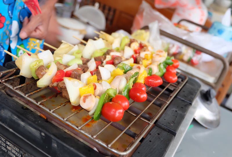 BBQ Night stock image. Image of vegetable, night, pork - 70652937