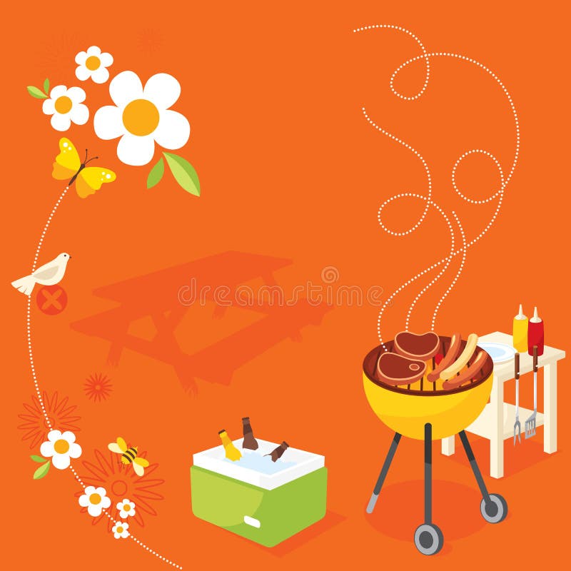 BBQ Party stock vector. Illustration of holiday, food - 10254192