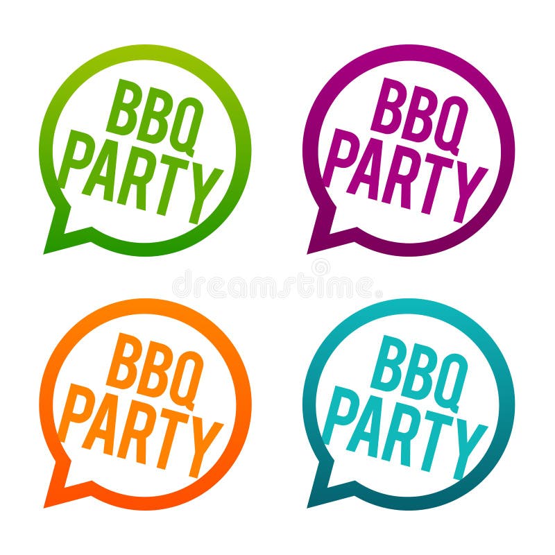 BBQ Party Fun Round Buttons. Circle Eps10 Vector Stock Vector ...