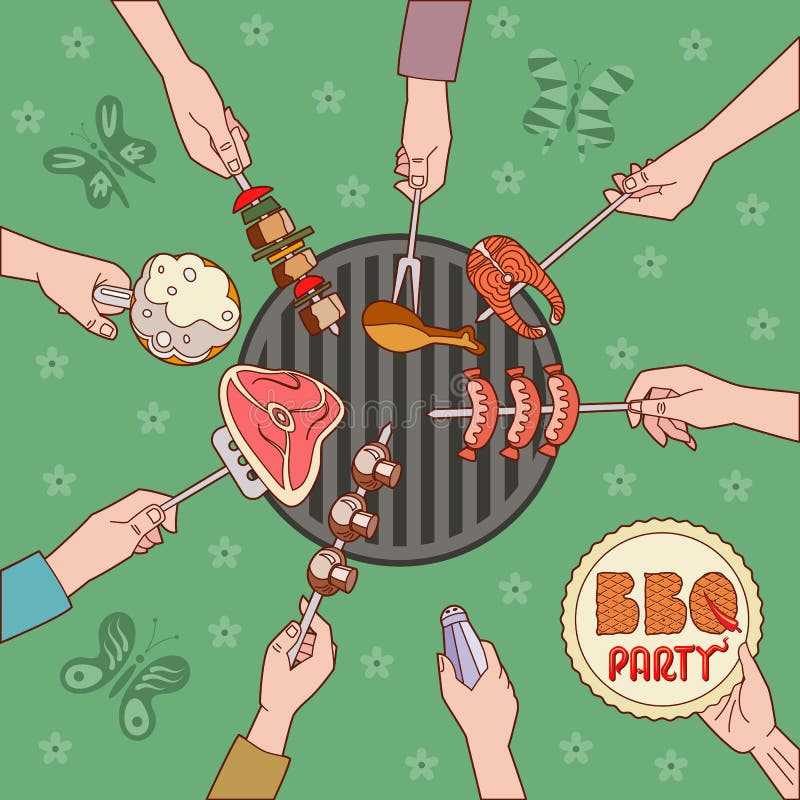 Outdoor Bbq Party Clip Art
