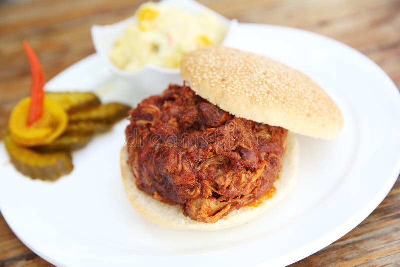 Barbecue pork rib burger stock image. Image of burger - 136966103