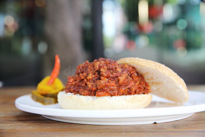 Barbecue pork rib burger stock image. Image of cheese - 136966169