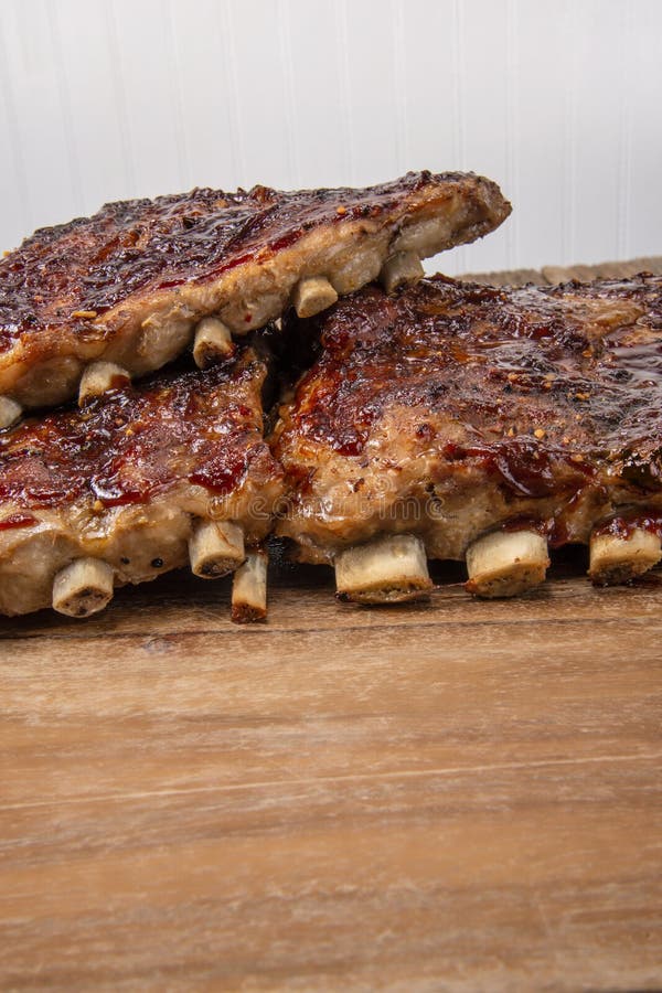 BBQ pork ribs,slab stock image. Image of dinner, american - 183114599